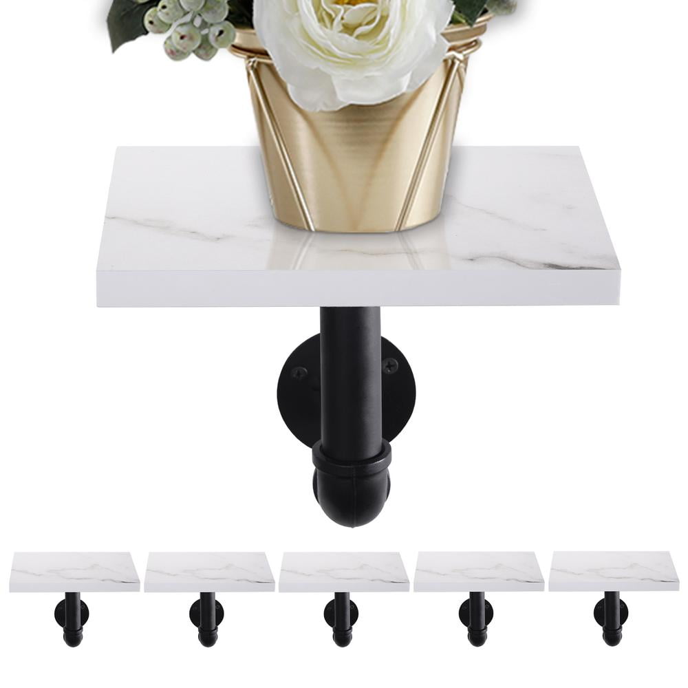 WZTO Floating Plant Shelves Floating Pipe Display Shelves Rustic Retro ...