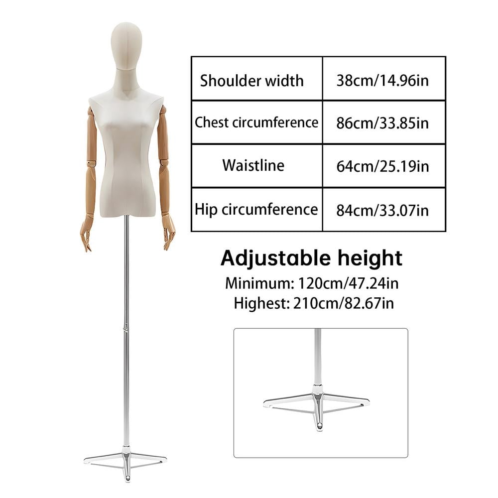 WZTO Mannequin Dress Form With Stand Female Mannequin With Arms With ...