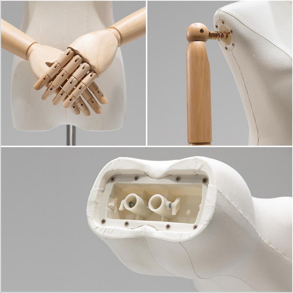 WZTO Mannequins Body Female Torso Adjustable Height Clothing Display ...