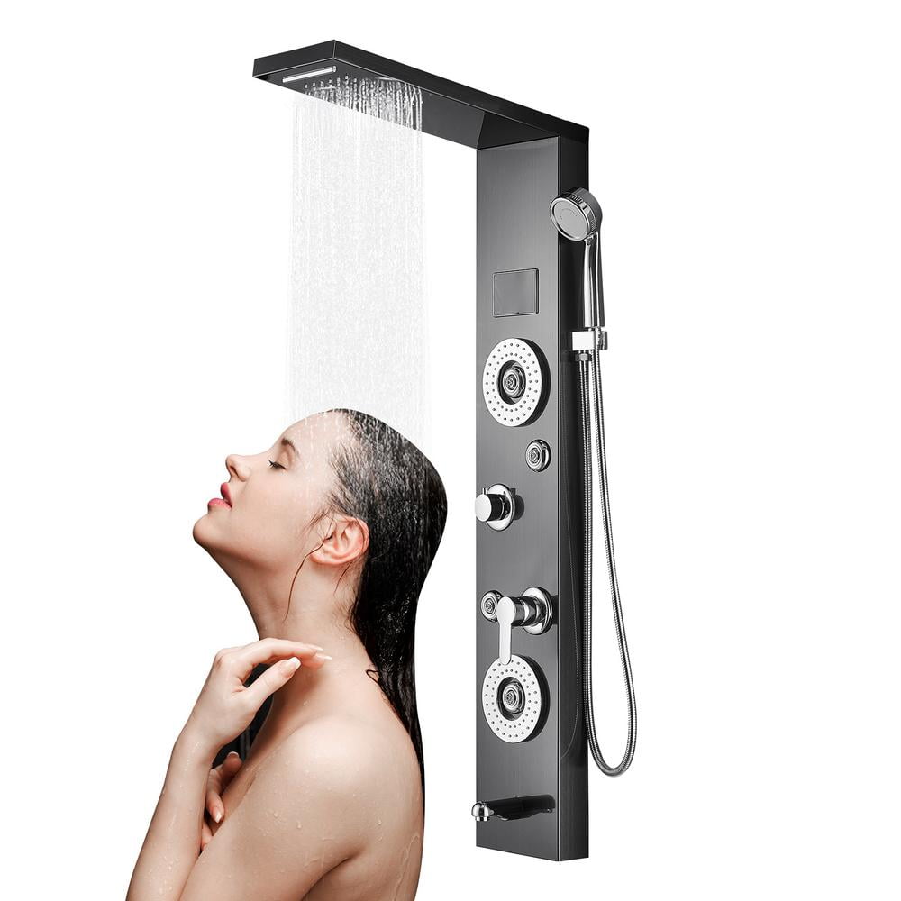 WZTO Massage Shower Panel Wall-Mounted Stainless Steel Shower Panel ...