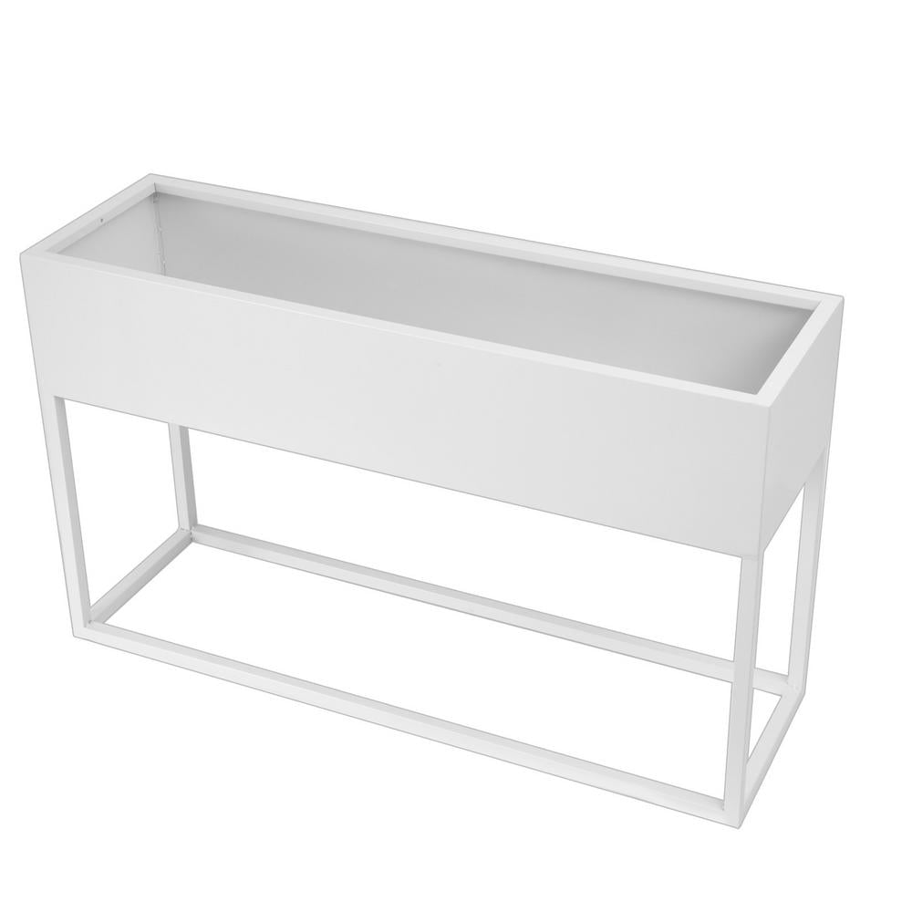WZTO Iron Planter Box Draining Metal Planter Boxes Multipurpose White ...