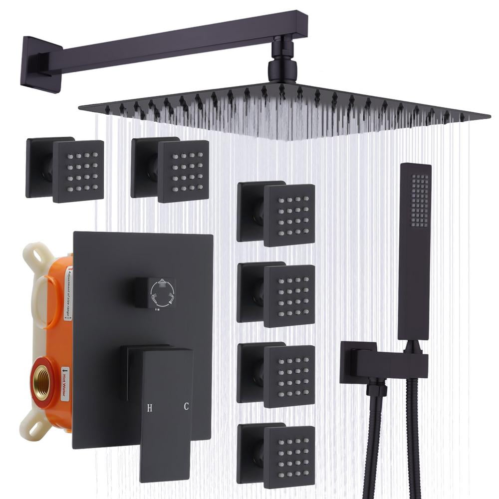 WZTO Shower Sets For Bathroom Shower Head Sets For Bathroom Matte Black ...