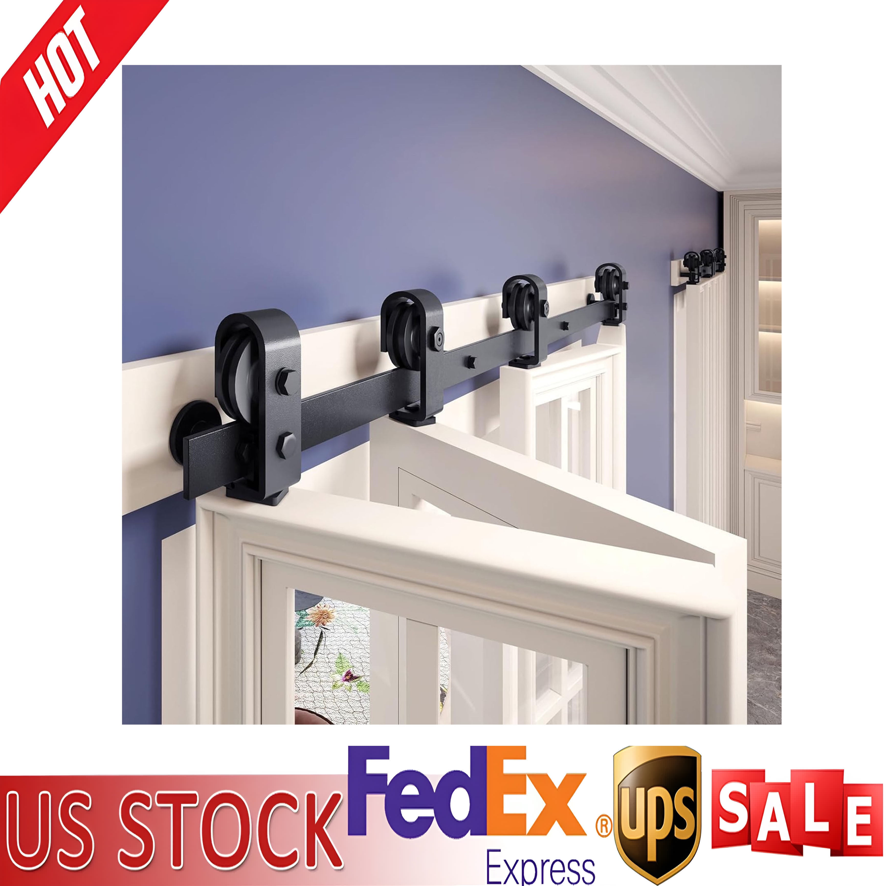WZTO Sliding Door Kit | Bi-Folding 4.3Ft T Shaped Barn Door Track ...