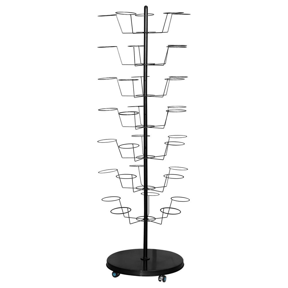 WZTO Standing Hat Rack 7-Tier Black Metal Standing Hats Display Stand ...