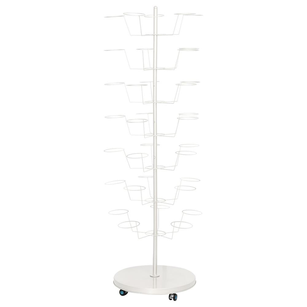 WZTO Standing Hat Rack Tree 7-Tier White Commercial Large Freestanding ...