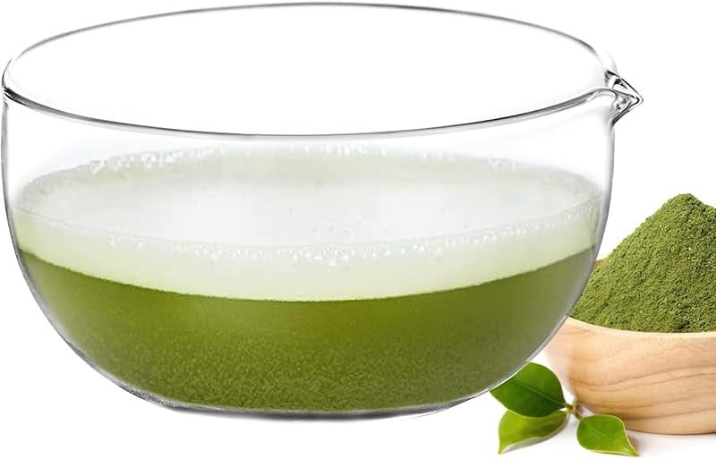 WZW Glass Matcha Bowl With Pouring Spout, Ceremonial Mixing Chawan 20 ...
