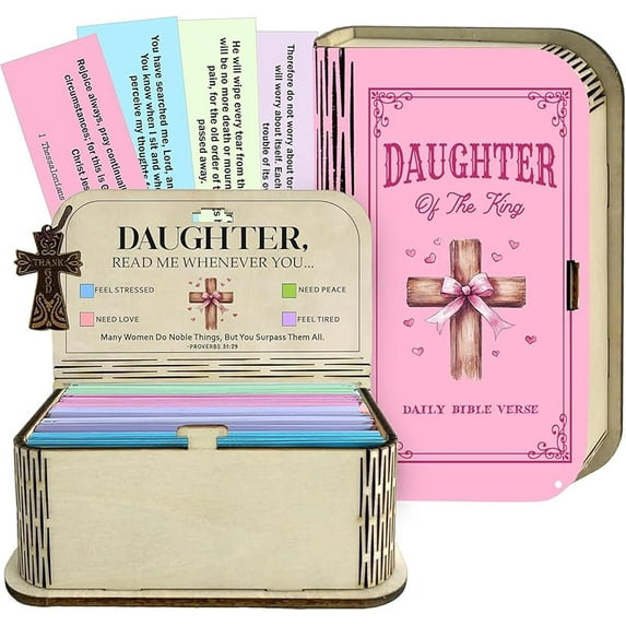 WZW Handmade Wooden Bible Verses Box - Daily Bible Verses, 150PCS ...