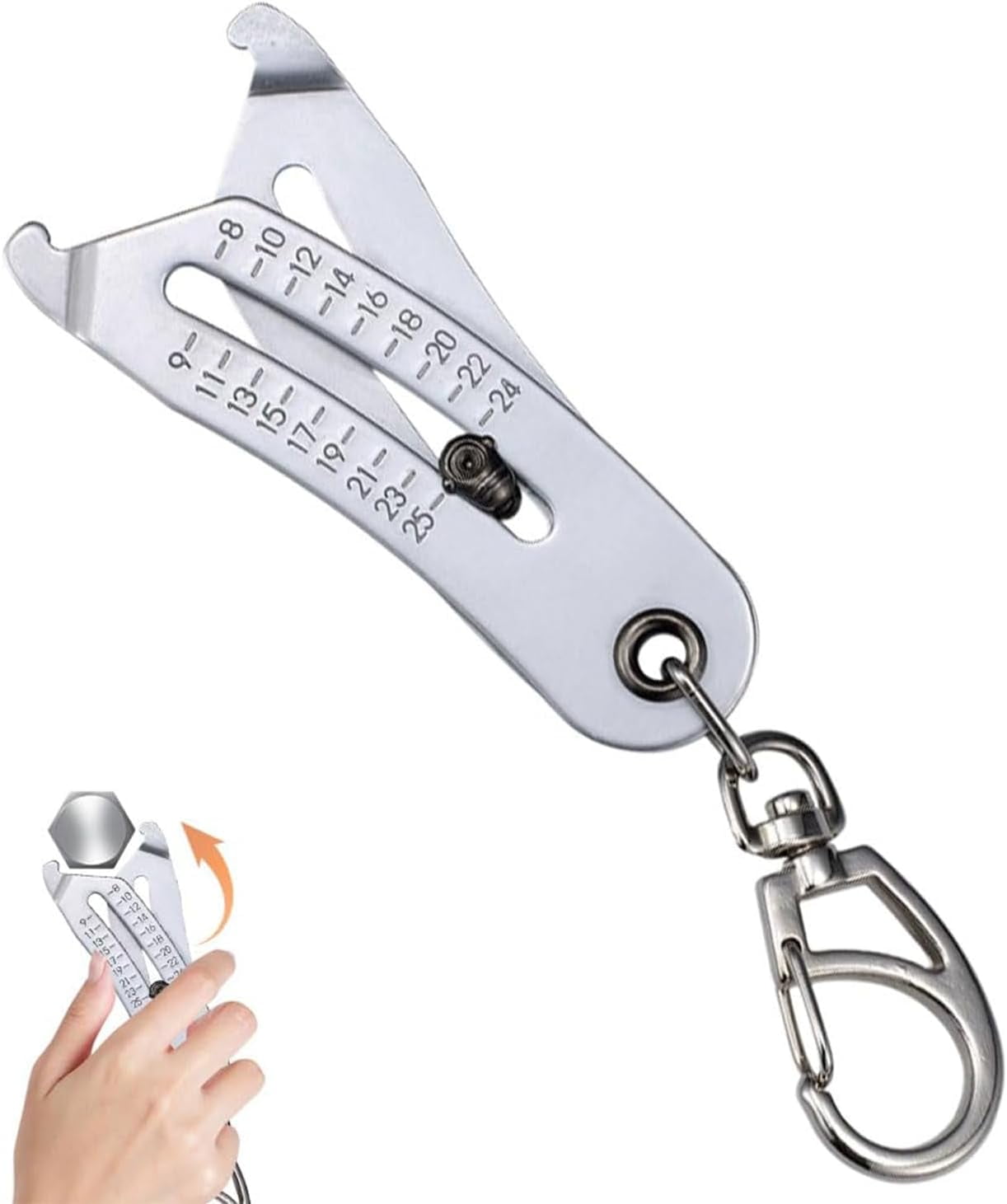 WZW Portable Precise Thread Size Checker Keychain,Bolt Size Finder ...