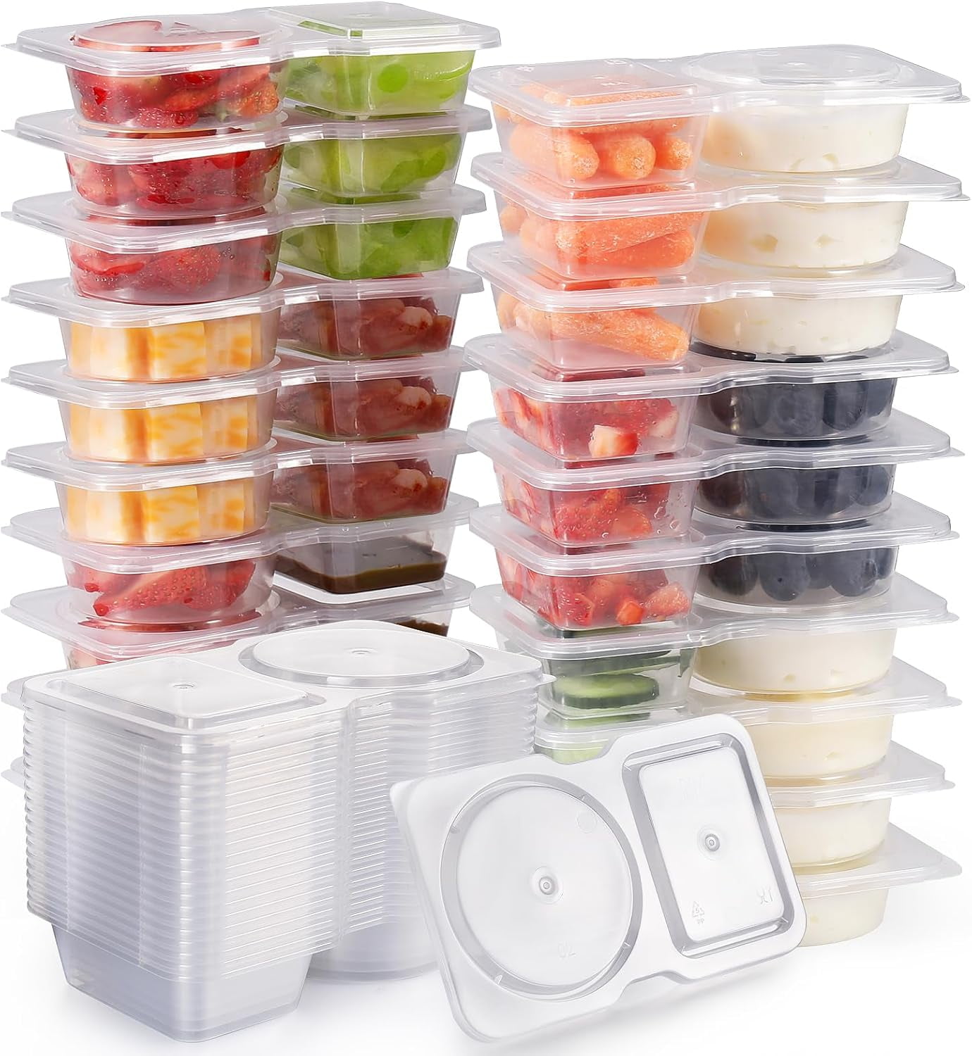 WZW Reusable Snack Containers with Lids 20Pcs,New Snack Containers ...