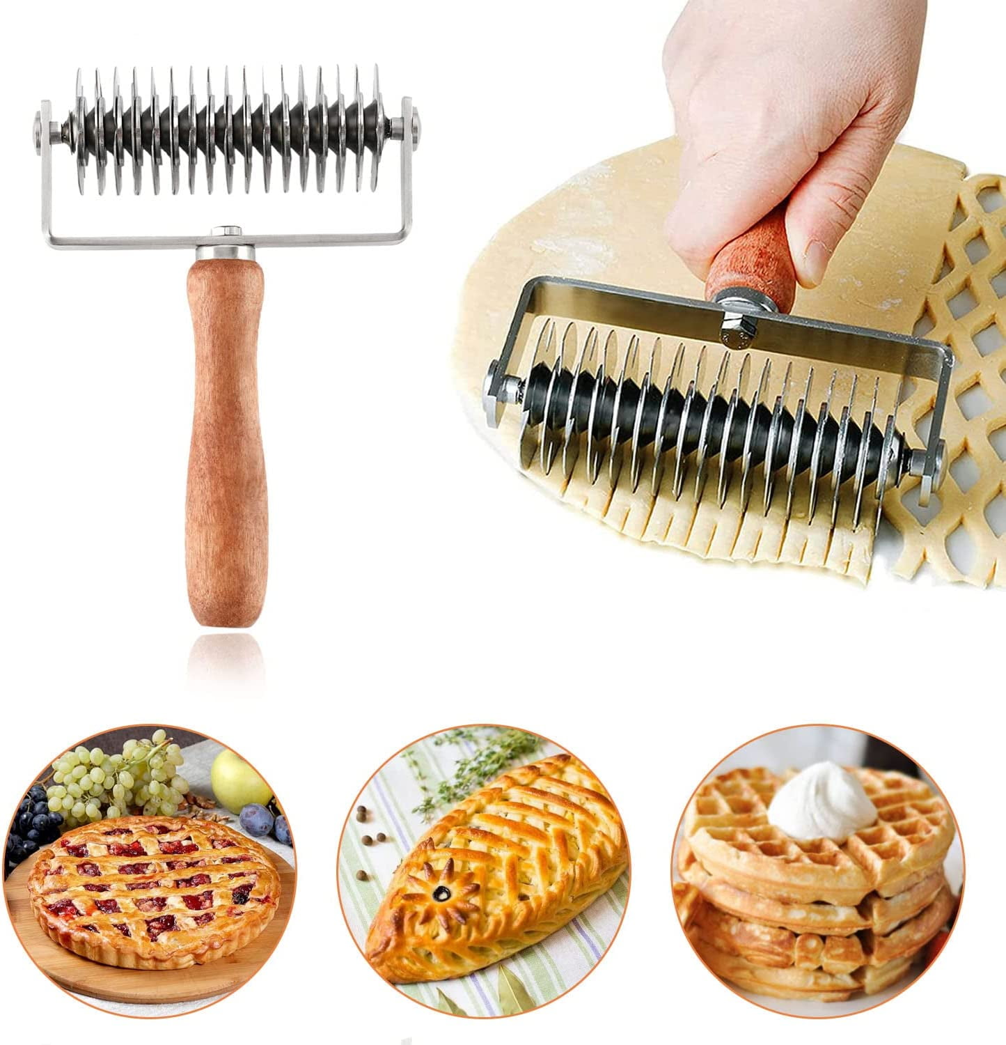 WZW Stainless Steel Dough Lattice Top Cookie Pie Pizza Bread Pastry ...