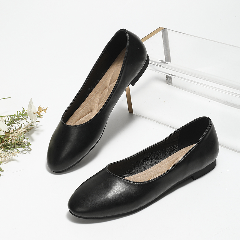 WZX Comfortable Basic Shoes Women Ballet Flat Round Toe Gel Insole ...