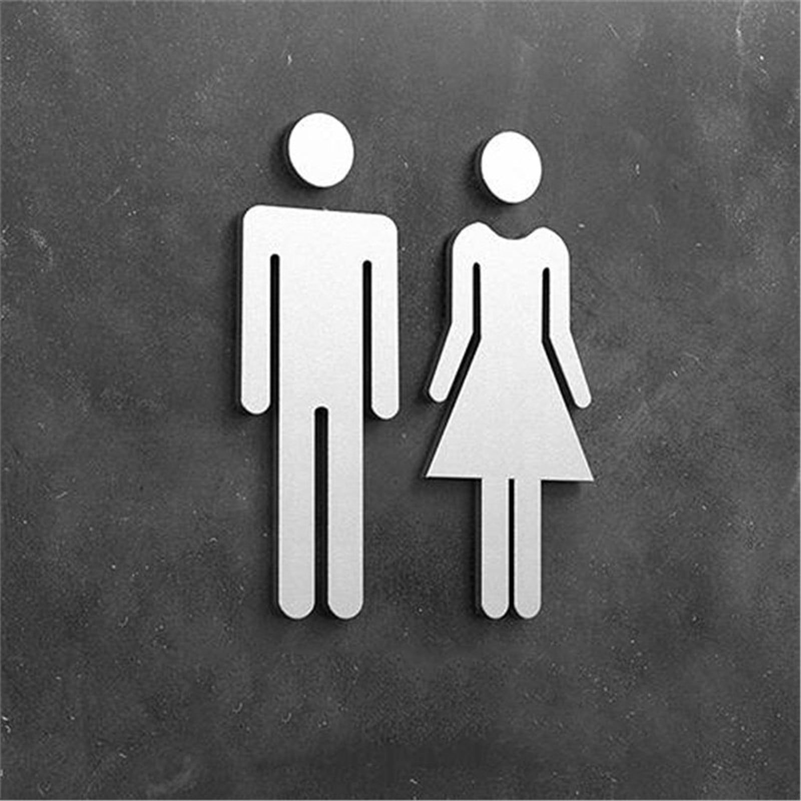 WZXPWT Acrylic Restroom Signs for Men, Women's Toilet Door Identifiers ...