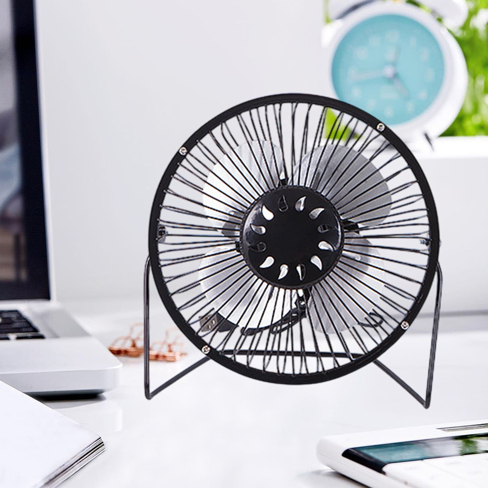 WZXPWT Cats Ear Fan, USB Rechargeable Desktop Cooler, Large Wind Power ...