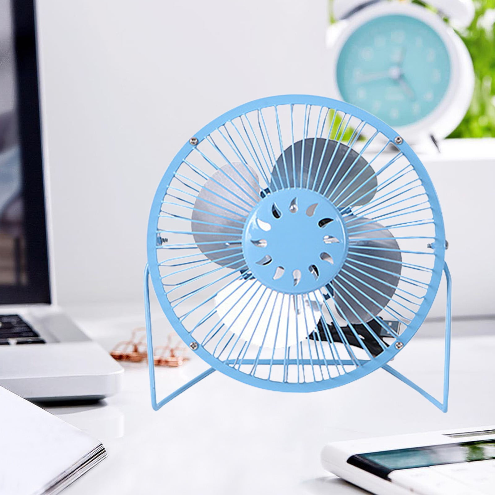 WZXPWT Cats Ear Fan, USB Rechargeable Desktop Cooler, Large Wind Power ...