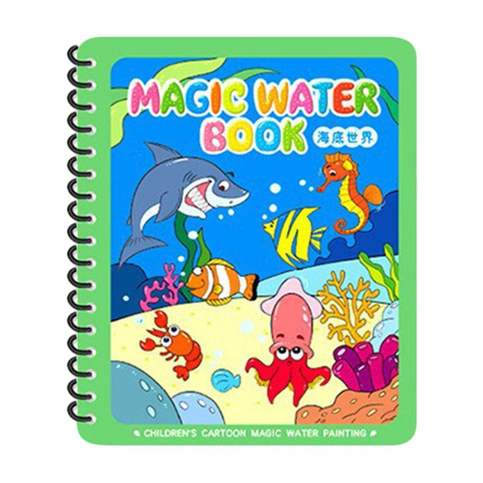 WZXPWT Children's Water Painting Book, Reusable Graffiti Coloring Book ...