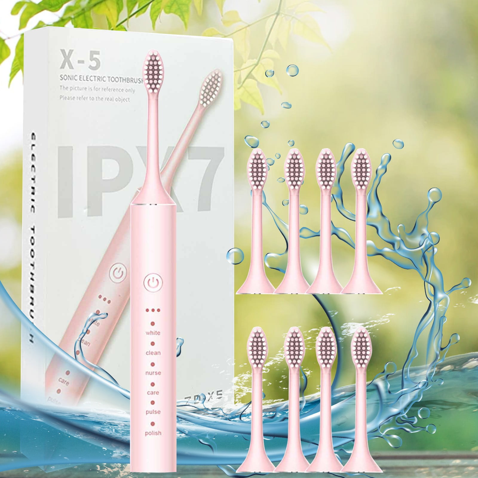 WZXPWT Electric Toothbrush, Smart 6-Speed Timer Toothbrush with 8 ...