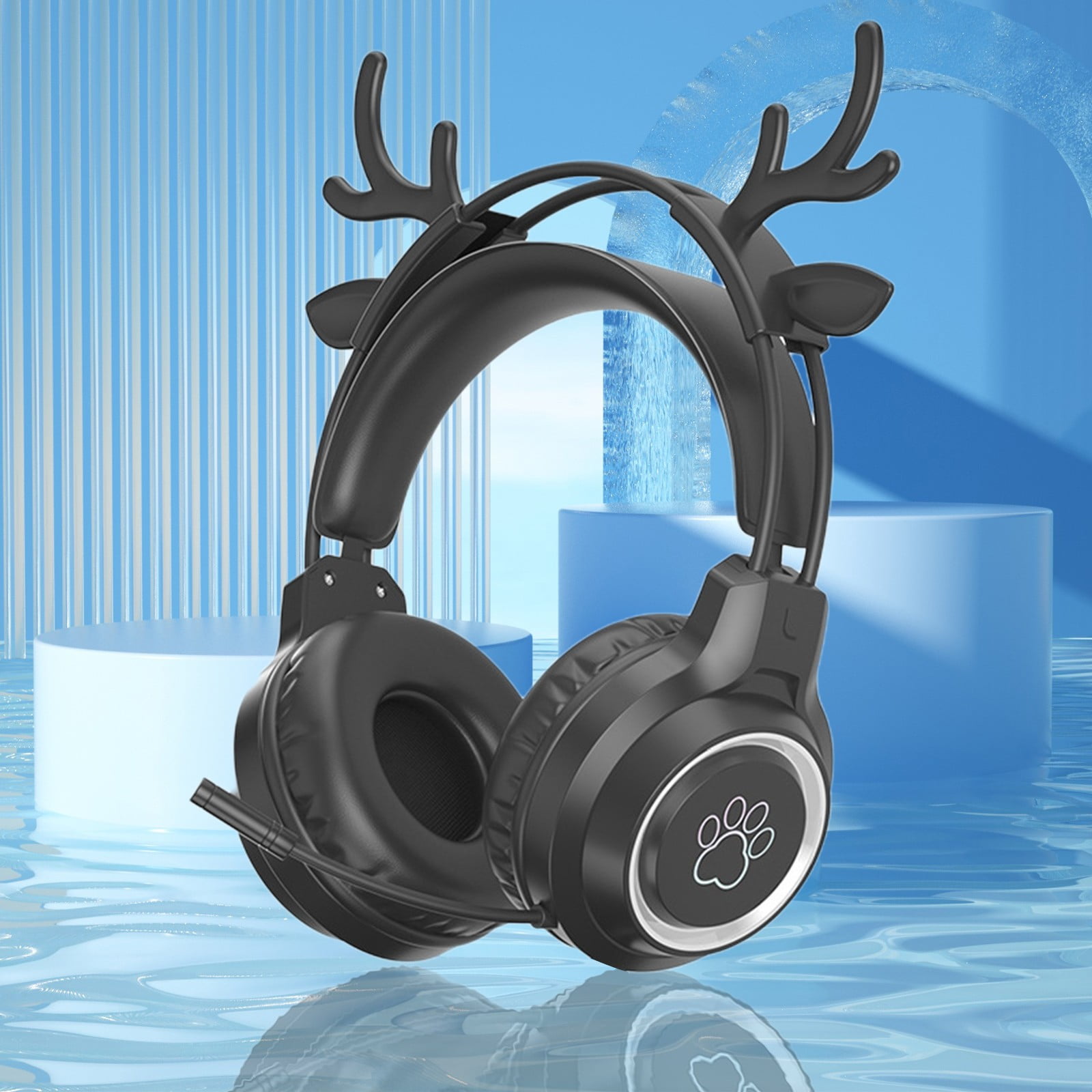 WZXPWT Gaming Headset with RGB Light, Noise-Cancelling Microphone, Wide ...