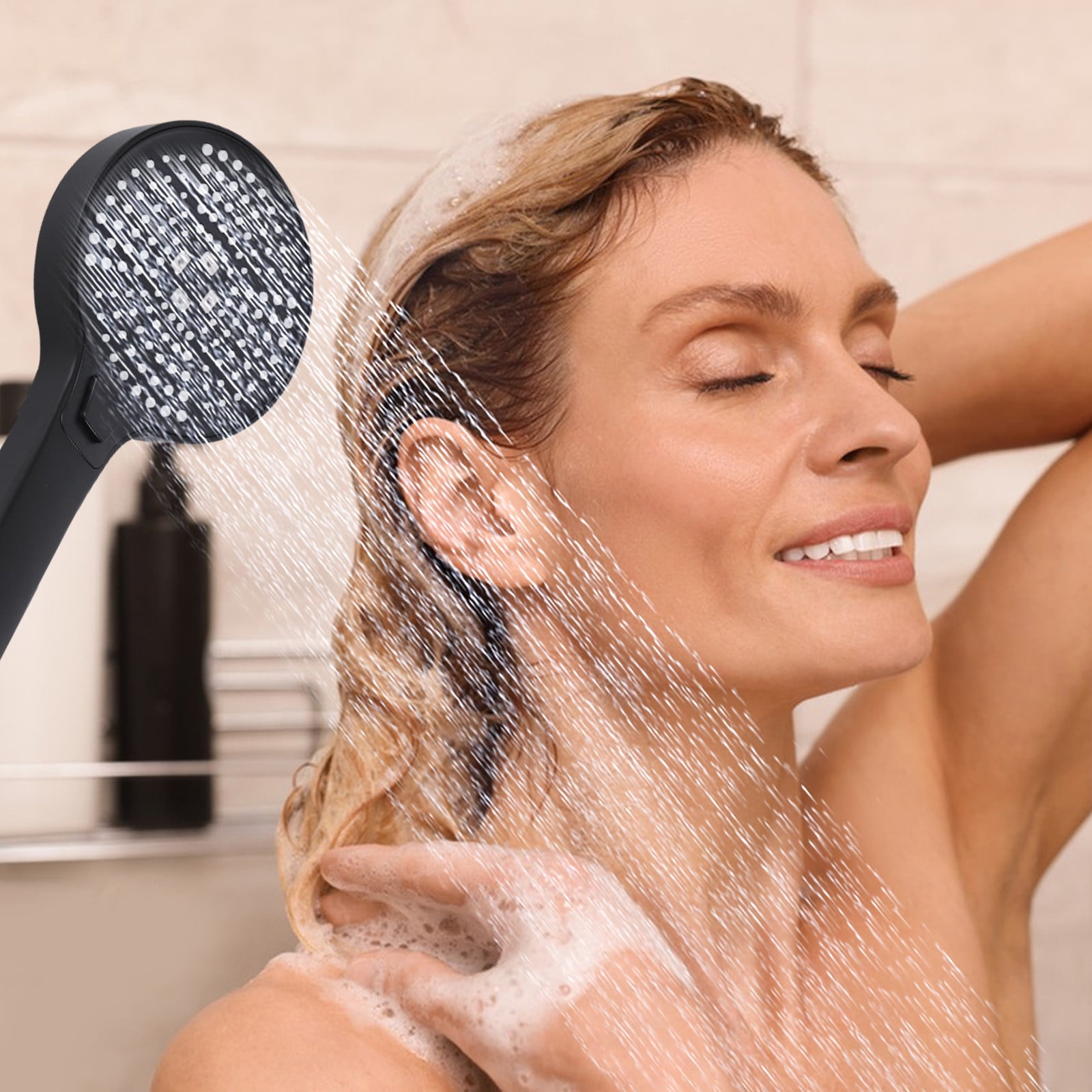 WZXPWT High-Pressure Handheld Showerhead, Powerful Spray Shower for Low ...