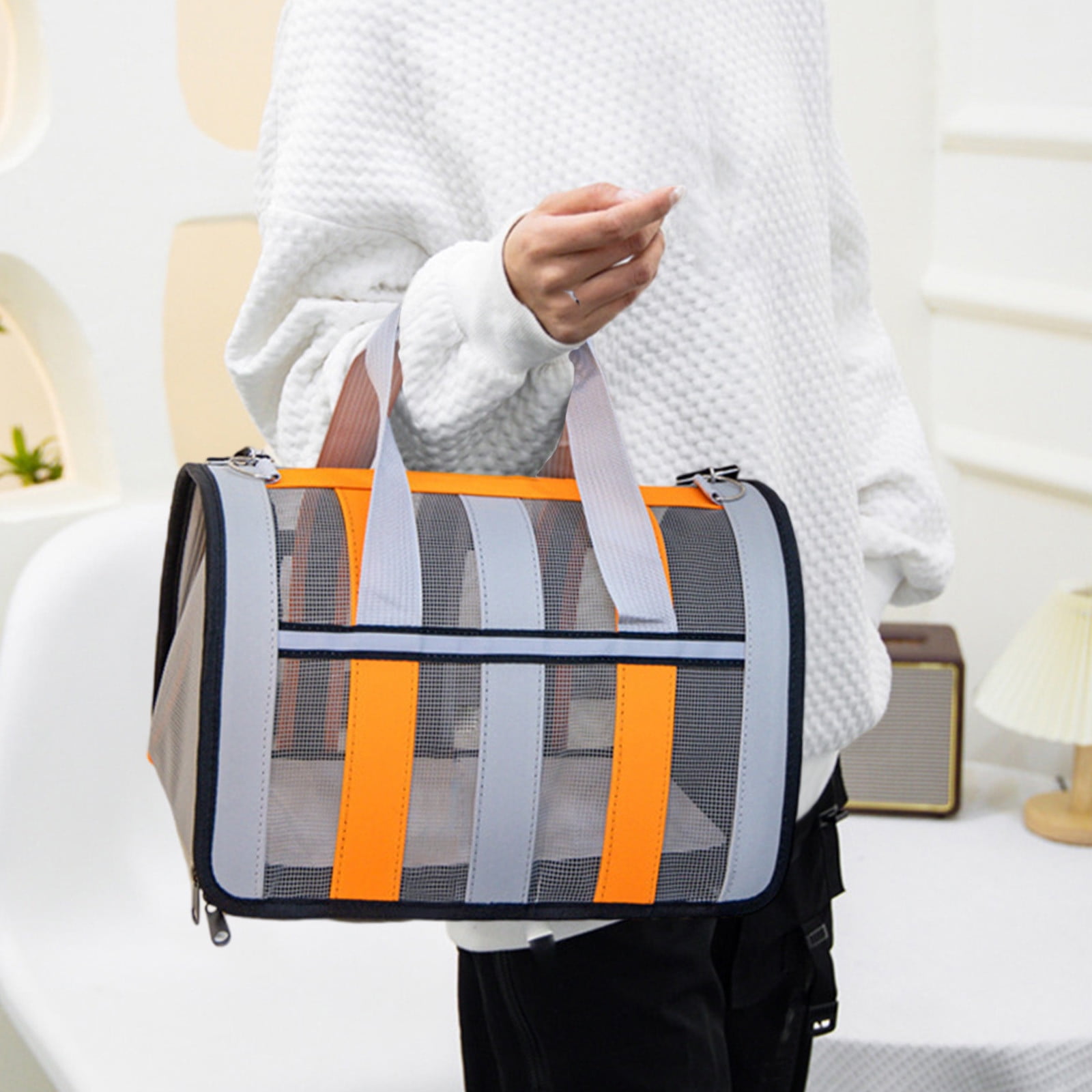 WZXPWT Lightweight Foldable Pet Carrier, Ventilated Soft-Sided Travel ...
