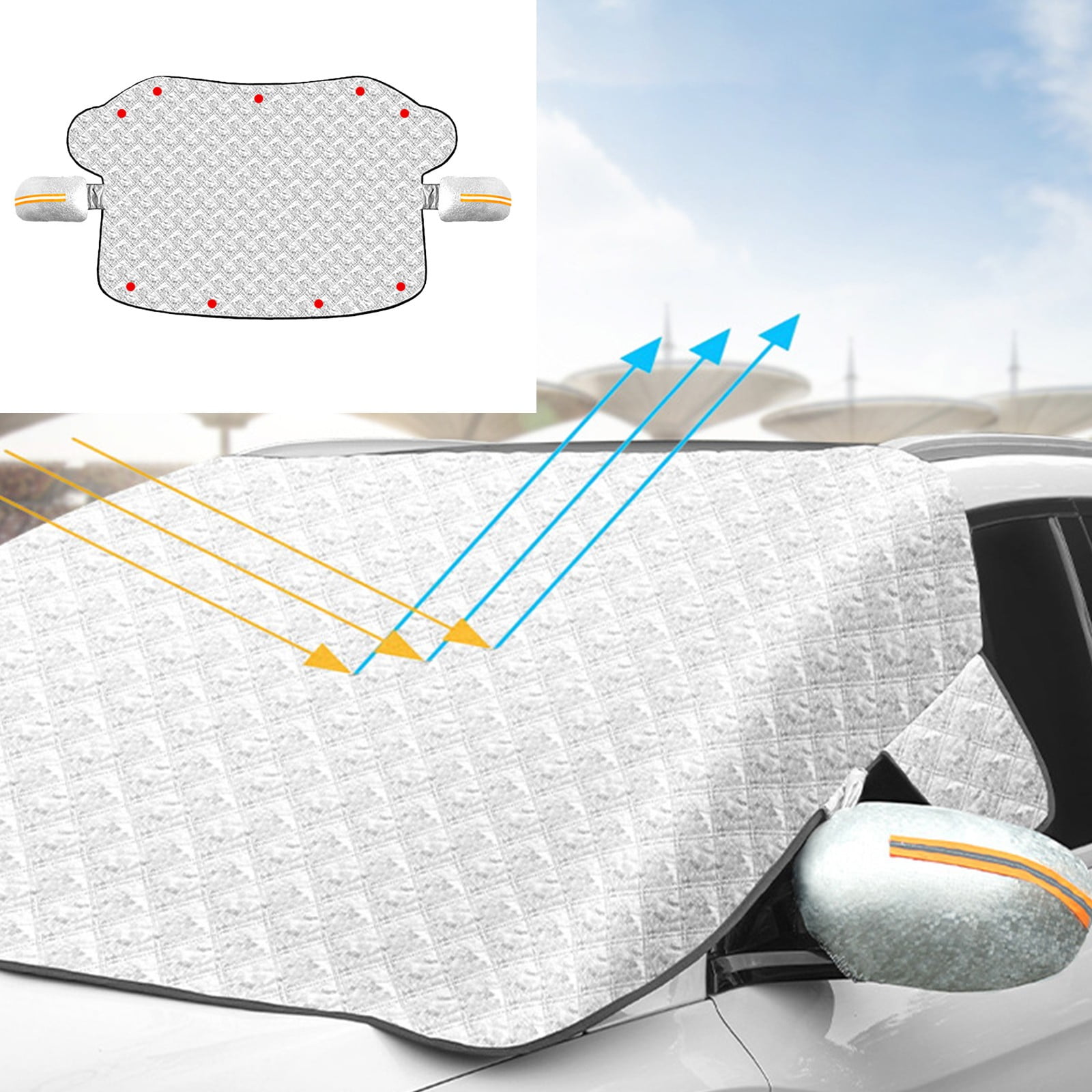 WZXPWT Magnetic Car Sunshade, 67"x56" Front Windshield Sunscreen ...