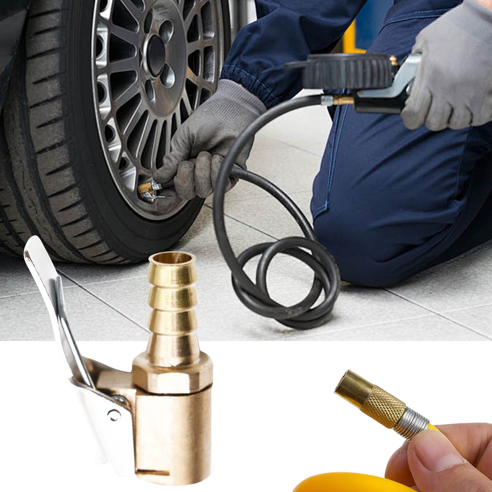 WZXPWT Nozzle Car Tire Inflator Adapter, Pressure Relief Pump Connector ...