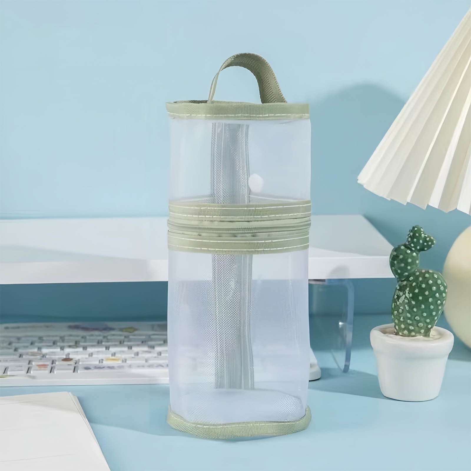 WZXPWT Purpose Pen Bag, Mesh Transparent Pen Case, Cylindrical ...