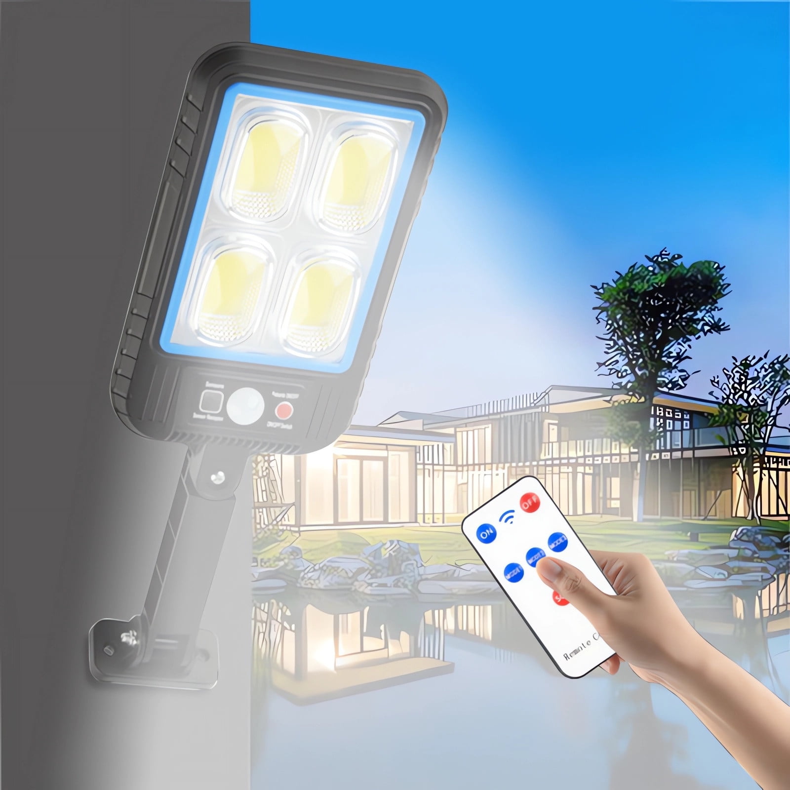 WZXPWT Solar Wall Light, Motion Sensor Outdoor Lamp, Waterproof LED COB ...