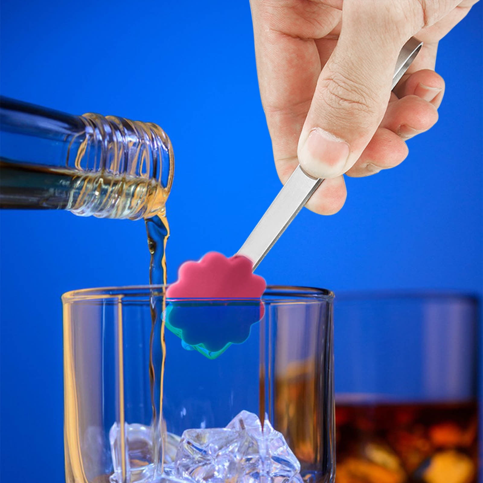 WZXPWT Stainless Steel Silicone Clamps, Mini Ice Tongs, Coffee Cube ...