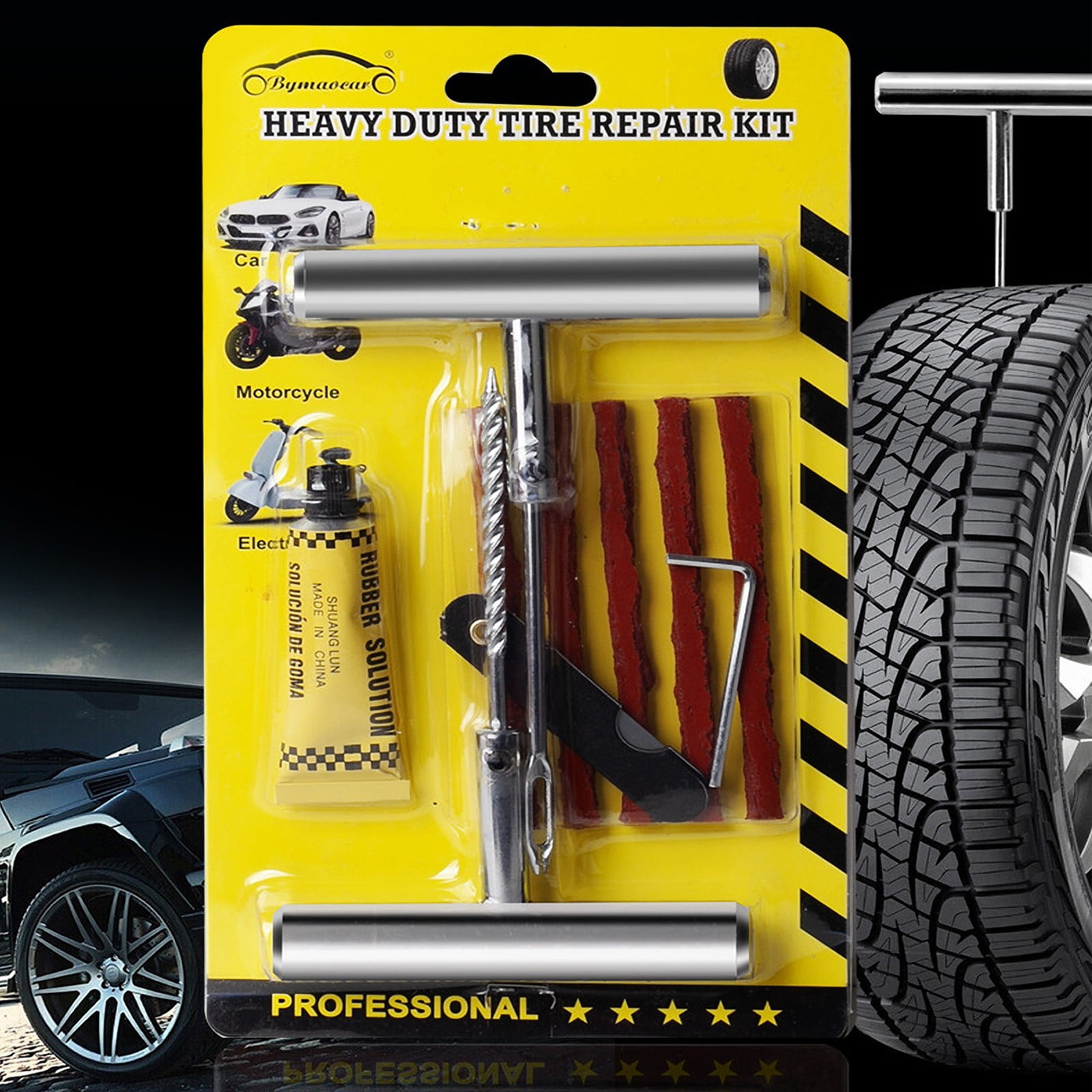WZXPWT Universal Tire Repair Kit, Heavy-Duty Motorcycle & Electric ...