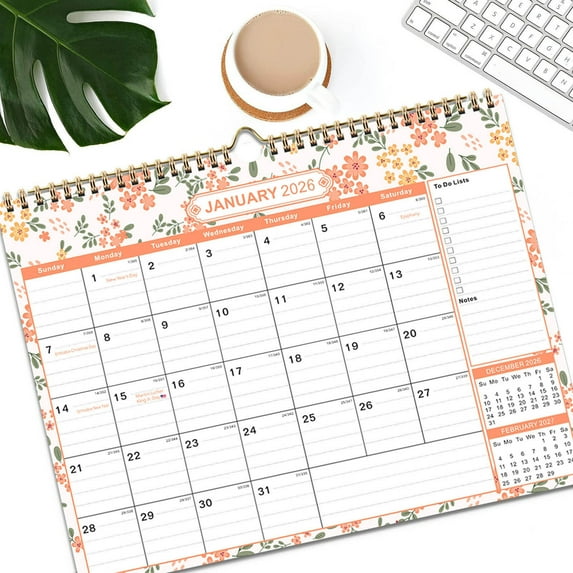 WZXPWT Wall Calendar, Sturdy Double Binding 18-Month Planner, Large ...