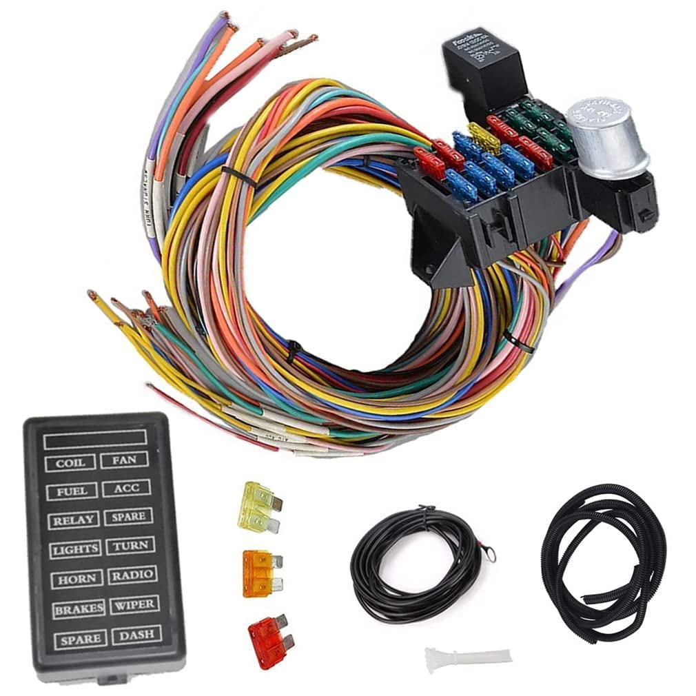WZruibo Wiring Harness 14 Circuit Universal,Circuit Wiring Harness Kit ...