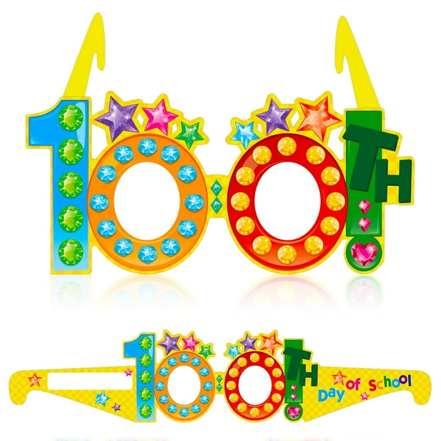 WaaHome 100th Days Of School Glasses 100 Days Paper Glasses for Kids ...
