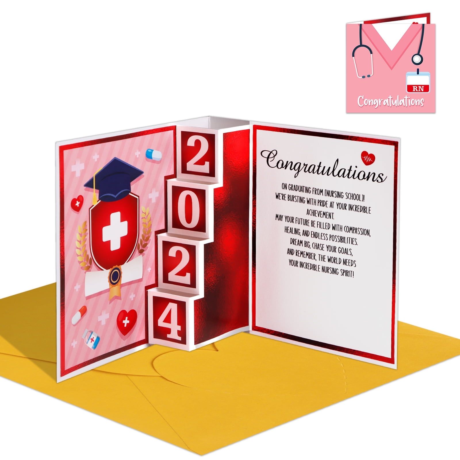 WaaHome 2024 Nurse Graduation Card for Her RN Nurse Graduation Greeting ...