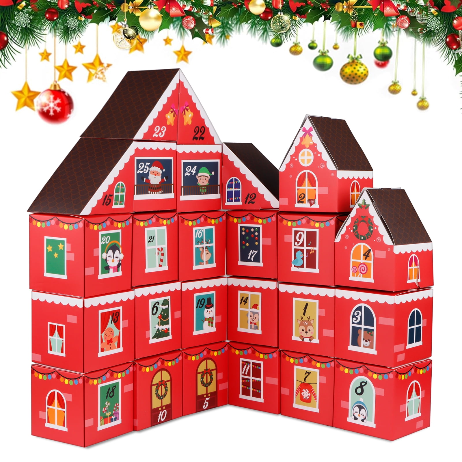 WaaHome 25PCS Christmas Advent Calendar Boxes to Fill 24 Days Countdown ...