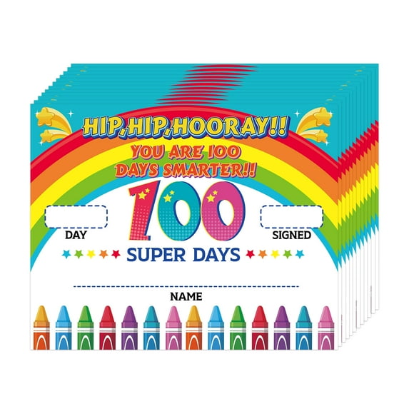 WaaHome 30pcs 100th Day of School Certificates for Kids, 8''x10'' 100 ...