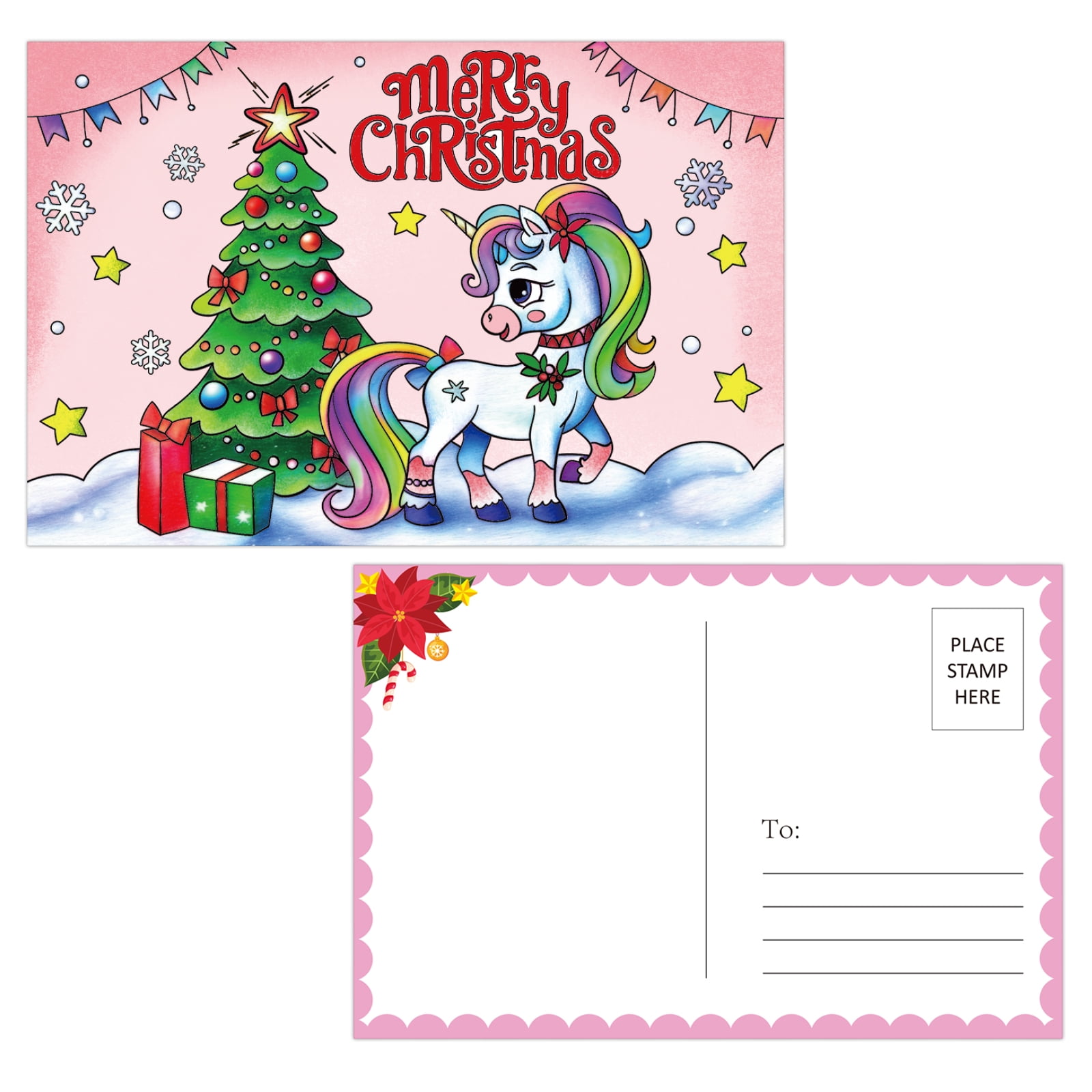 WaaHome 36 Pack Christmas Coloring Postcards Christmas Color Your Own ...
