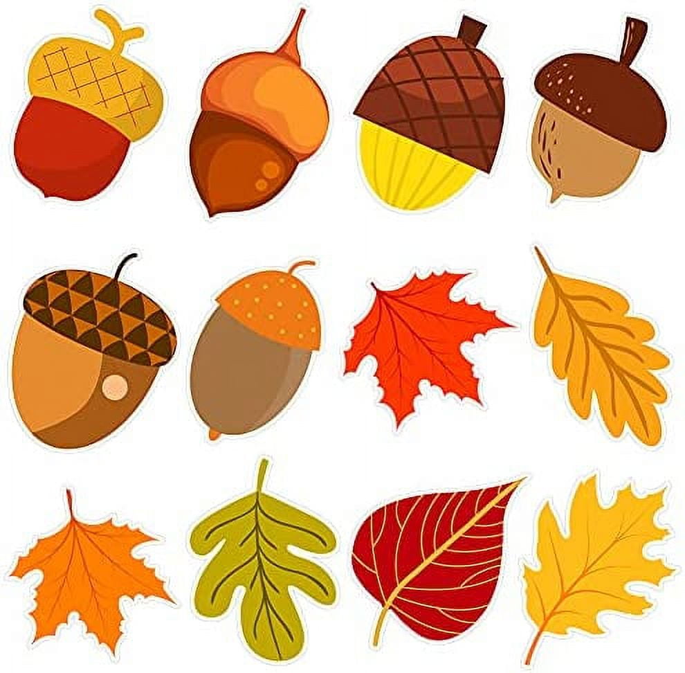 WaaHome 36pcs Fall Leaves and Acorns Cutouts Classroom Decorations ...