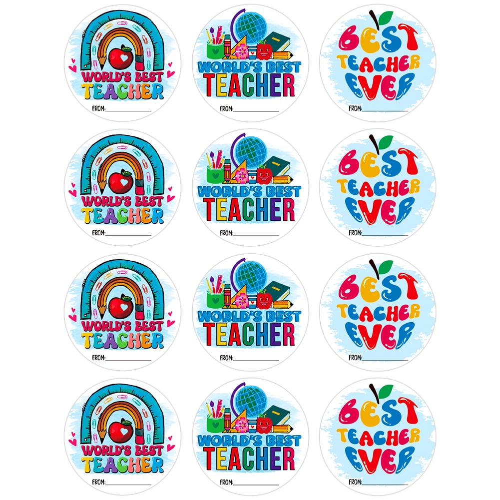 WaaHome 36pcs Thank You Teacher Stickers Labels for Card Envelope Seals ...