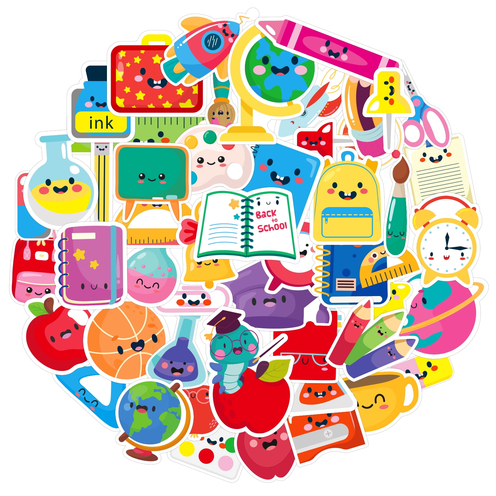 WaaHome Back to School Stickers for Kids Students 50Pcs Kindergarten ...