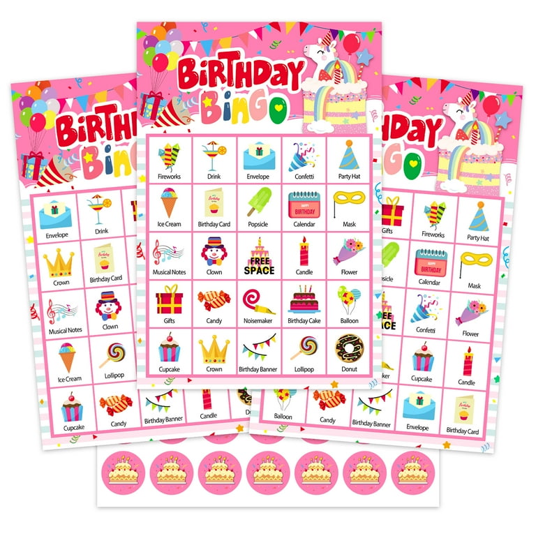 Birthday Bingo, Birthday Party Printable, Kids' Birthday Activity ...