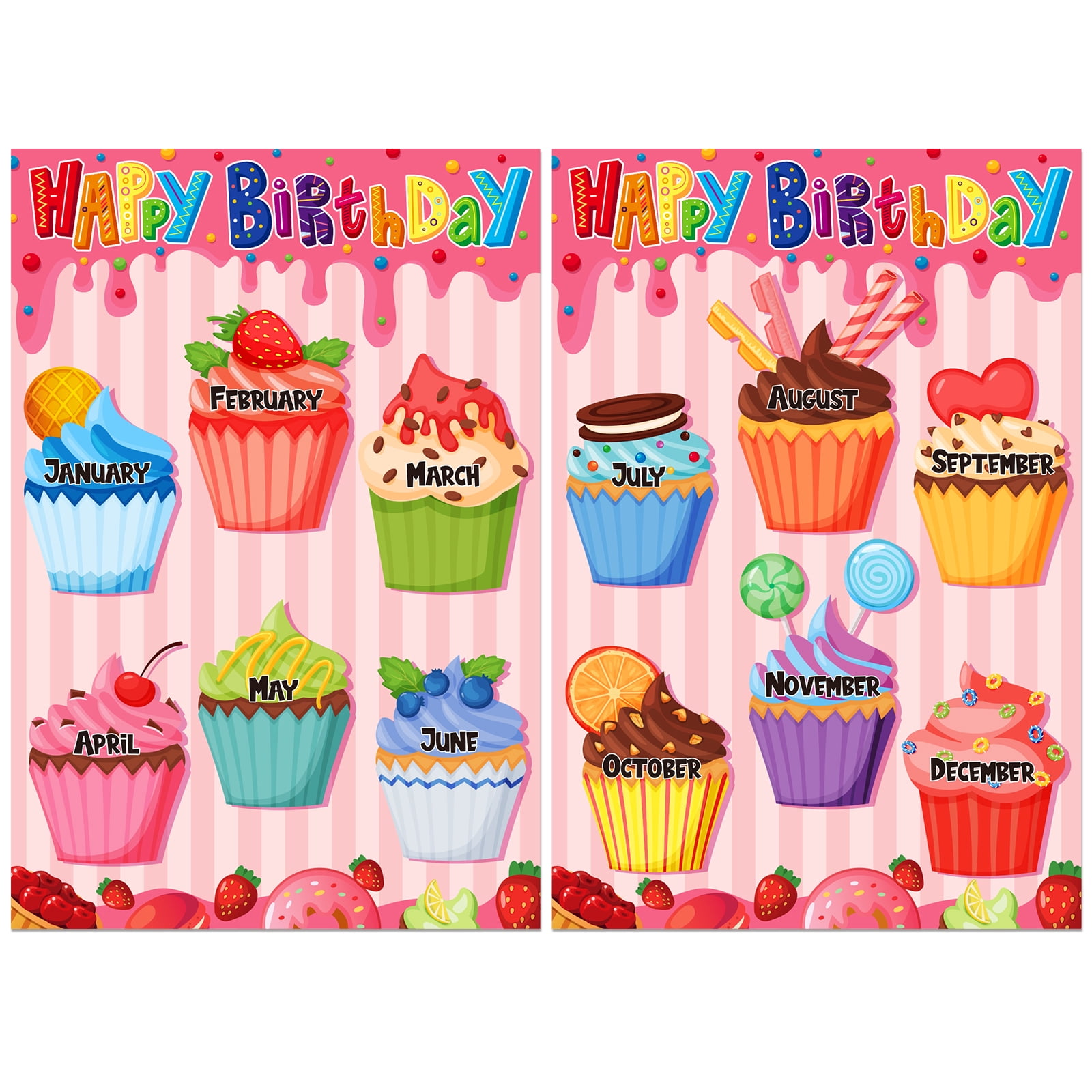WaaHome Teacher Decor Supplies: 11.2''x16.5'' Classroom Birthday Chart ...