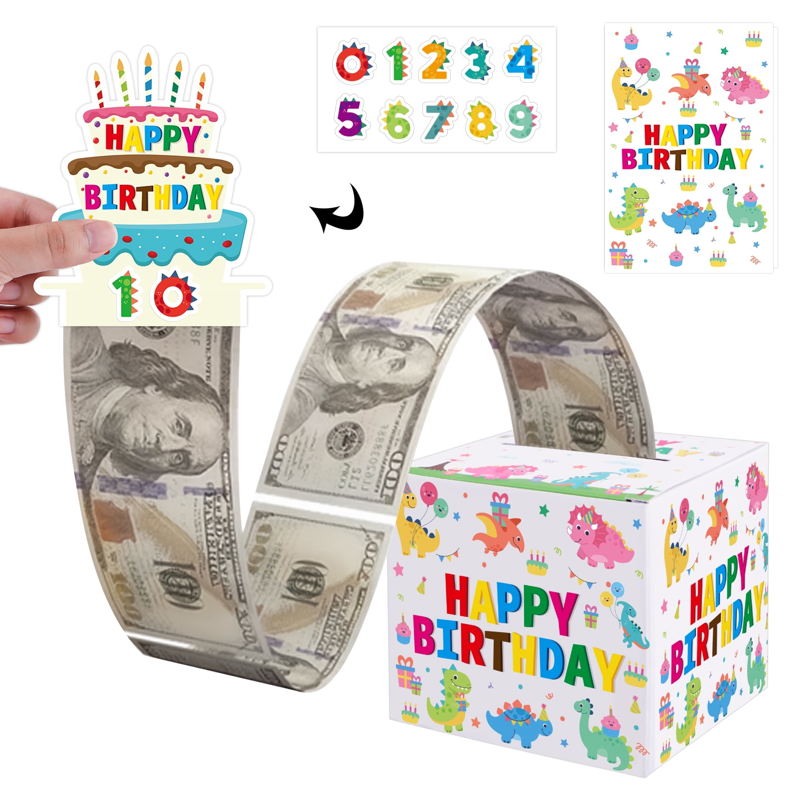 WaaHome Money Box for Cash Gift - Birthday Money Pull Box Dinosaur ...