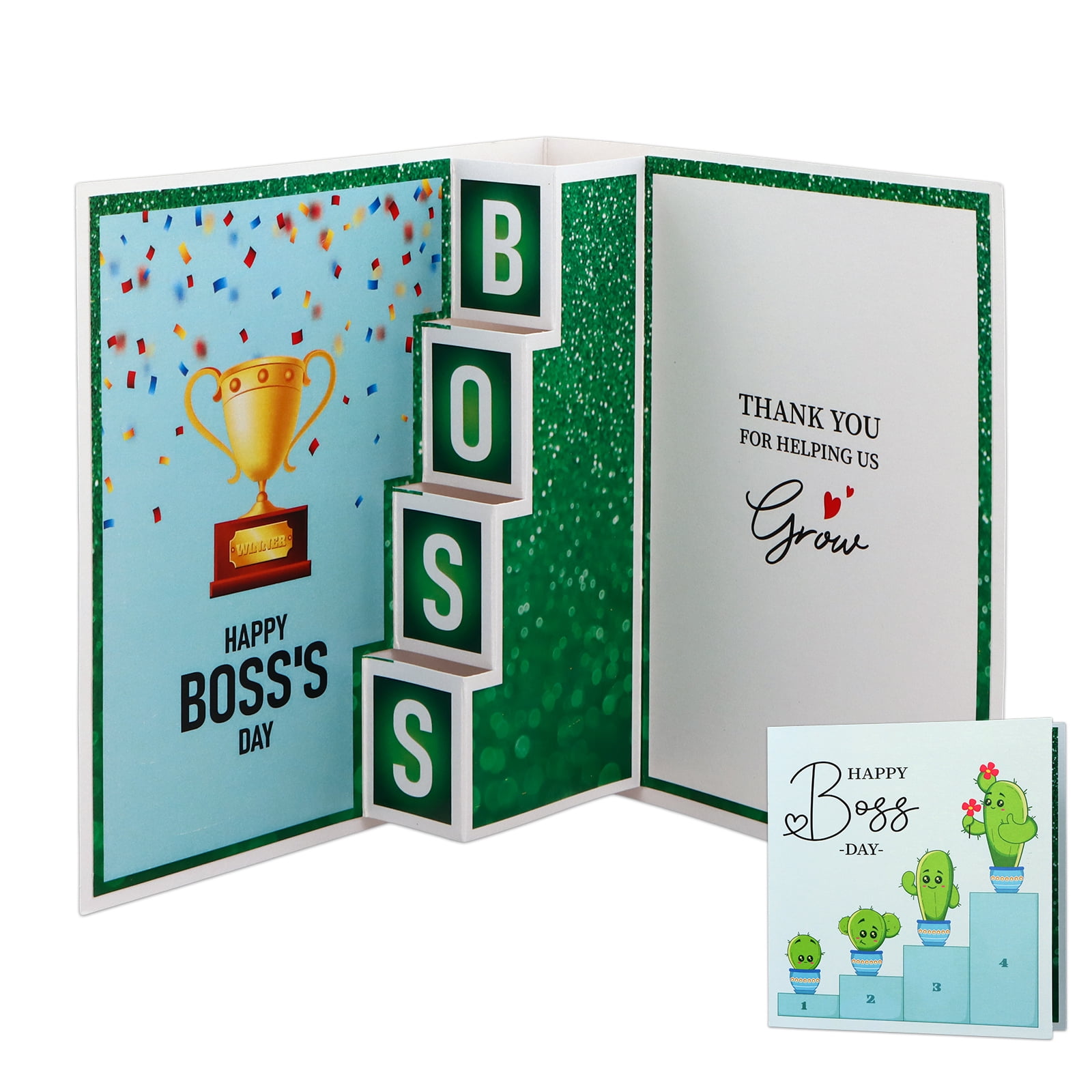 WaaHome Boss Day Card for Women Men - 3D Pop Up Boss Day Gifts Cards ...
