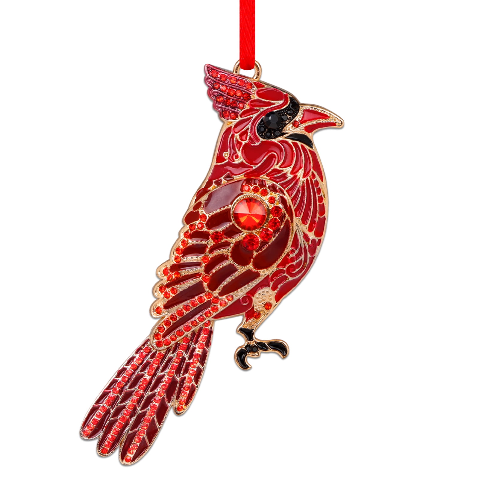 WaaHome Cardinal Christmas Ornaments Metal Red Cardinal Ornaments for ...