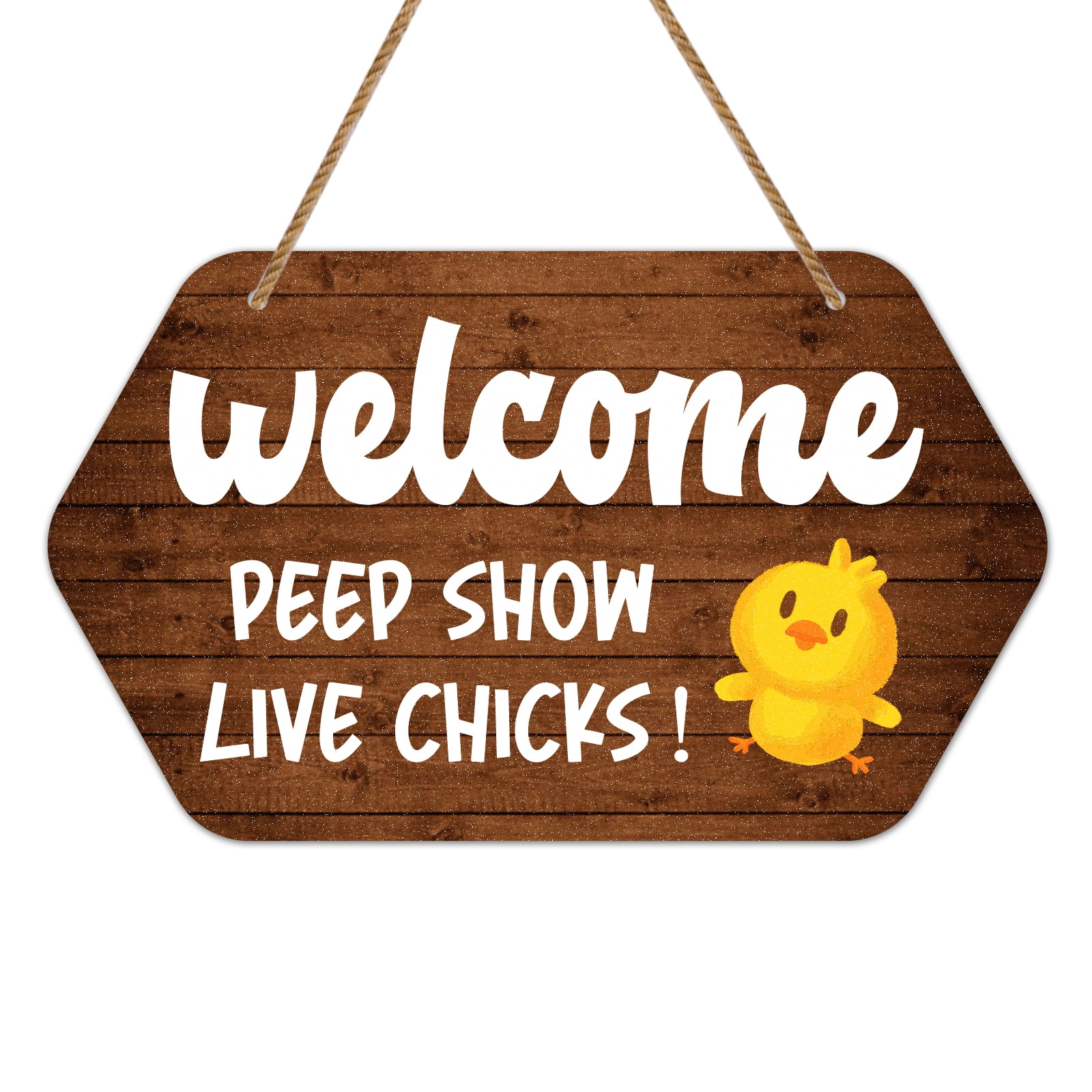 WaaHome Chicken Coop Signs 6.7"x11.5"Funny Welcome Peep Show Live ...