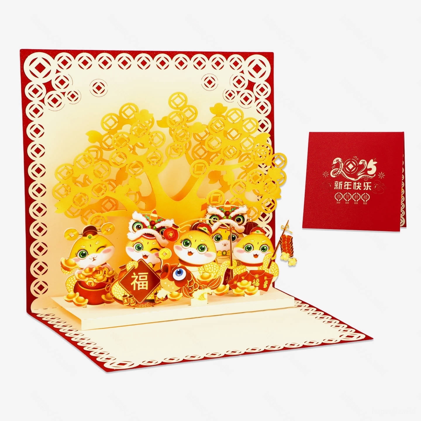 WaaHome Chinese New Years Cards - 3D Pop Up Cards 2025 Year of The ...