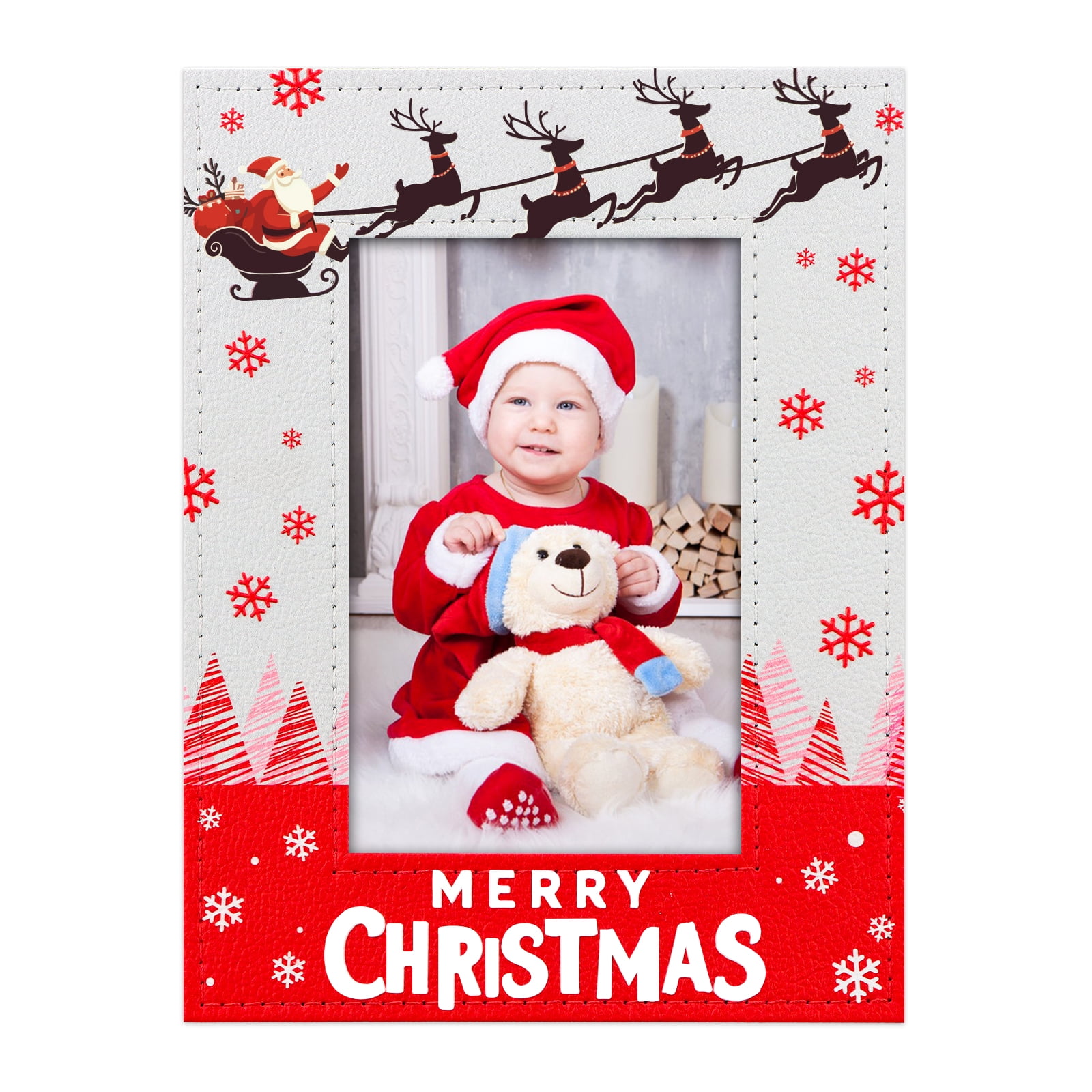 WaaHome Christmas Picture Frame - Merry Christmas Picture Frame 4x6 ...