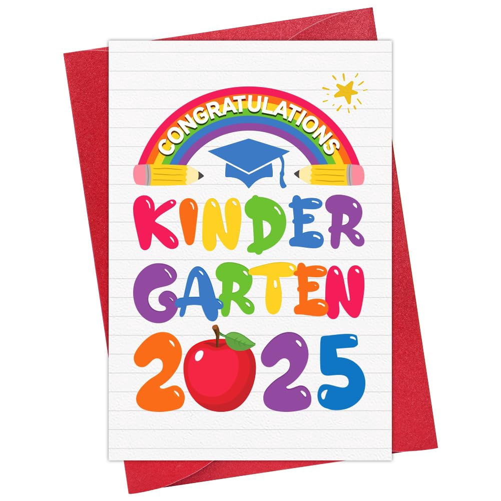 WaaHome Class of 2025 Kindergarten Graduation Card - Kids Kindergarten ...