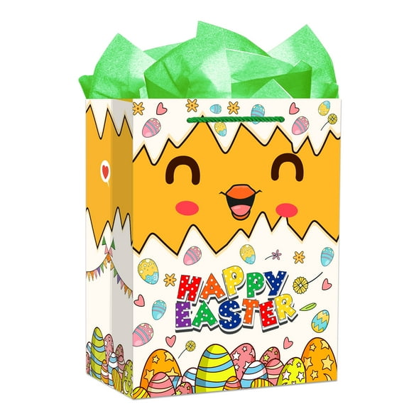 AuroraX Reusable Easter Basket with Handles,Candy Bags Cute Gift Bags ...