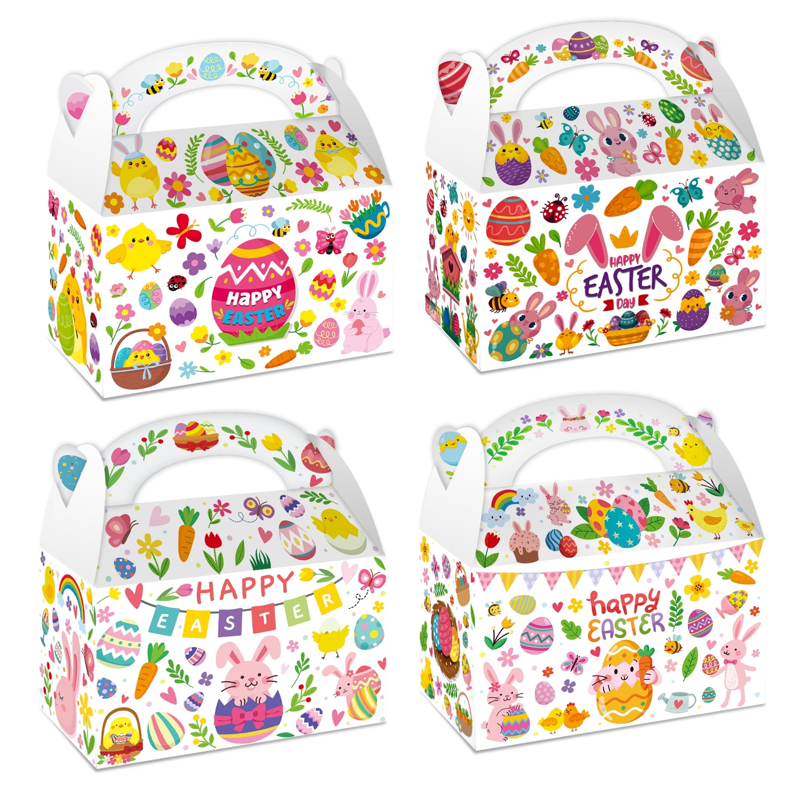 WaaHome Easter Treat Boxes Easter Bunny Paper Gift Boxes 12Pcs Empty ...